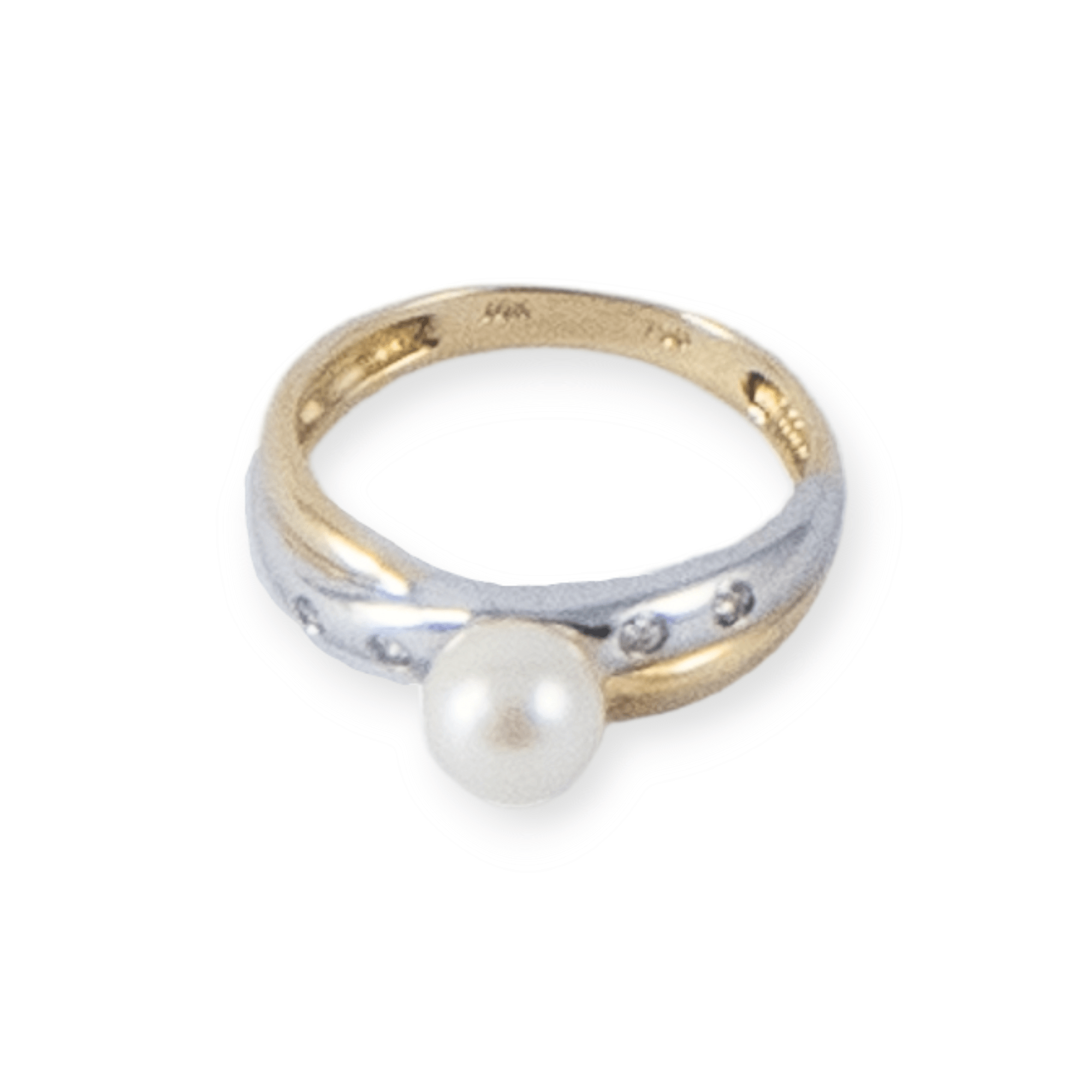 H.R.O Joyas Salta - Anillo Oro 18k- Brillantes Y Perla - 3,1 Grs - An64